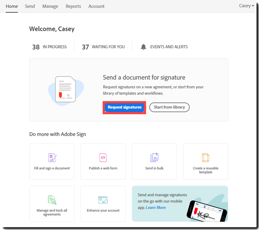 Adobe Acrobat Sign Get Started guide